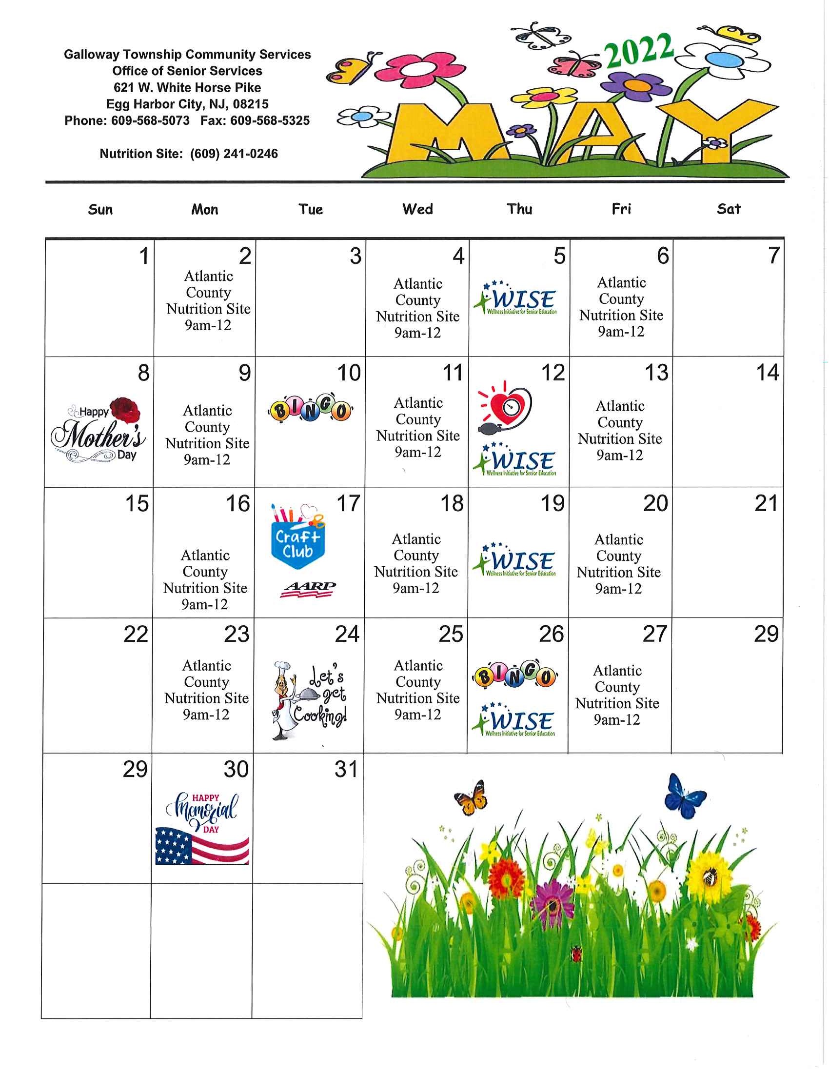 Galloway Township Senior Services Calendars – May 2022 – City of Port ...