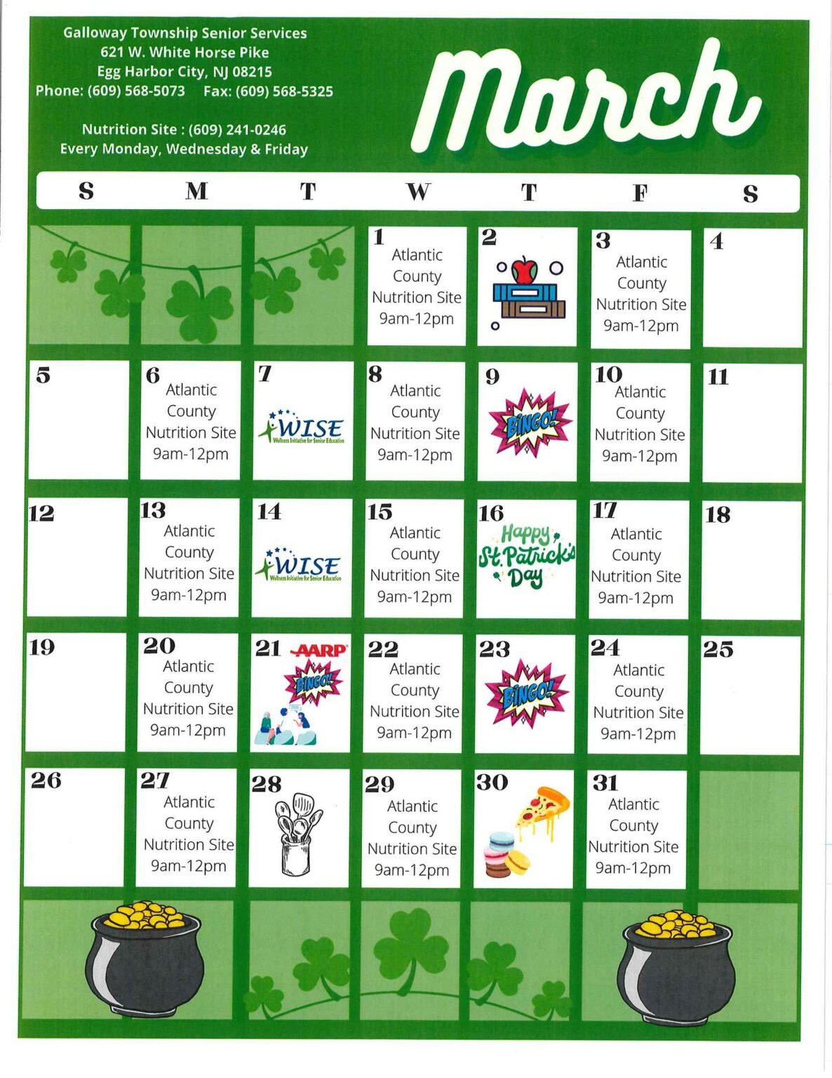 Galloway Township Senior Services Calendar – March 2023 – City of Port ...