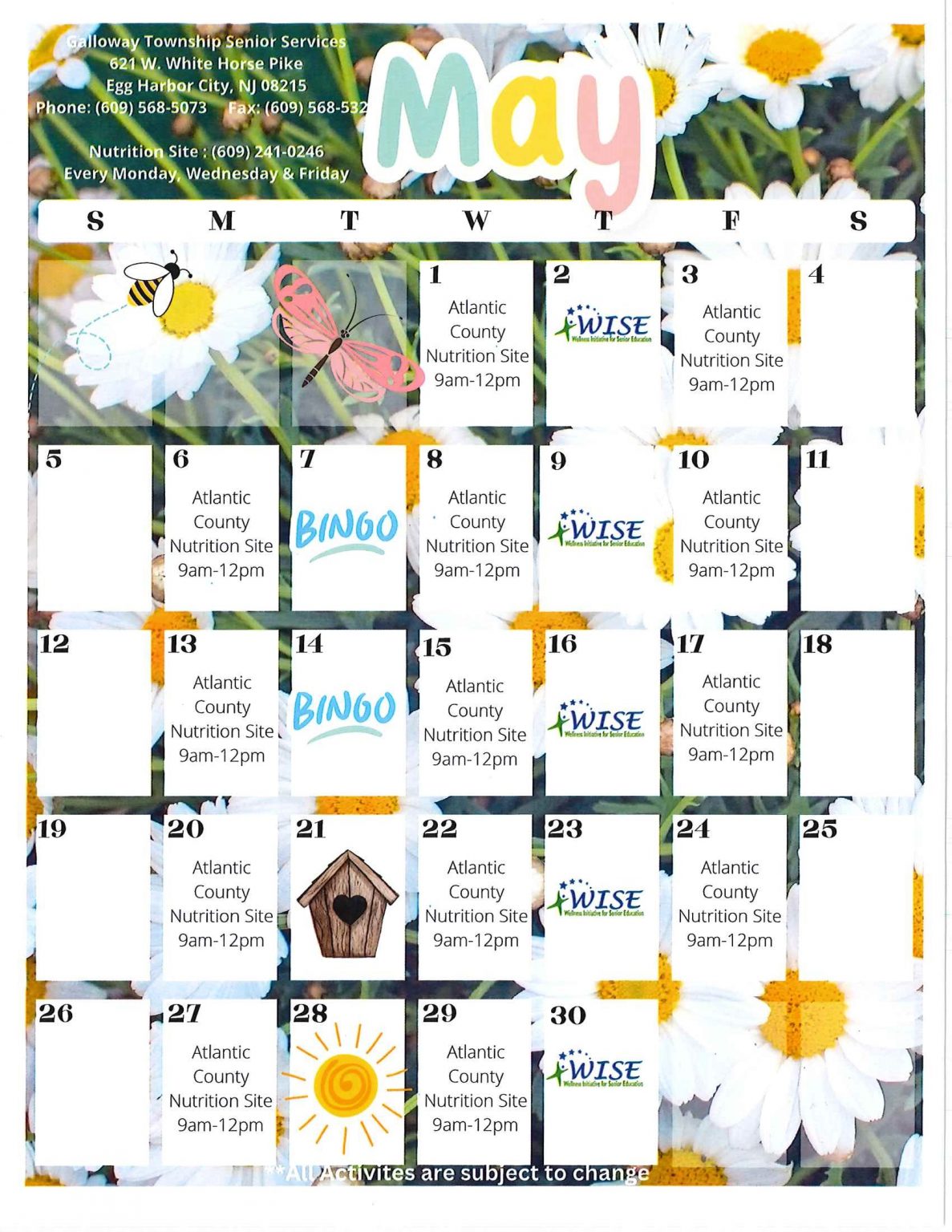 Galloway Township Senior Services Calendar – May 2024 – City of Port ...